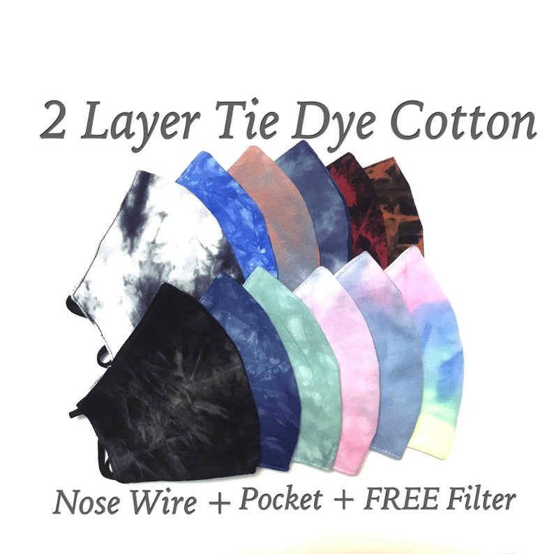 Neon Yellow Mask With Nose Wire Black Tie Dye Cotton Reusable - Etsy