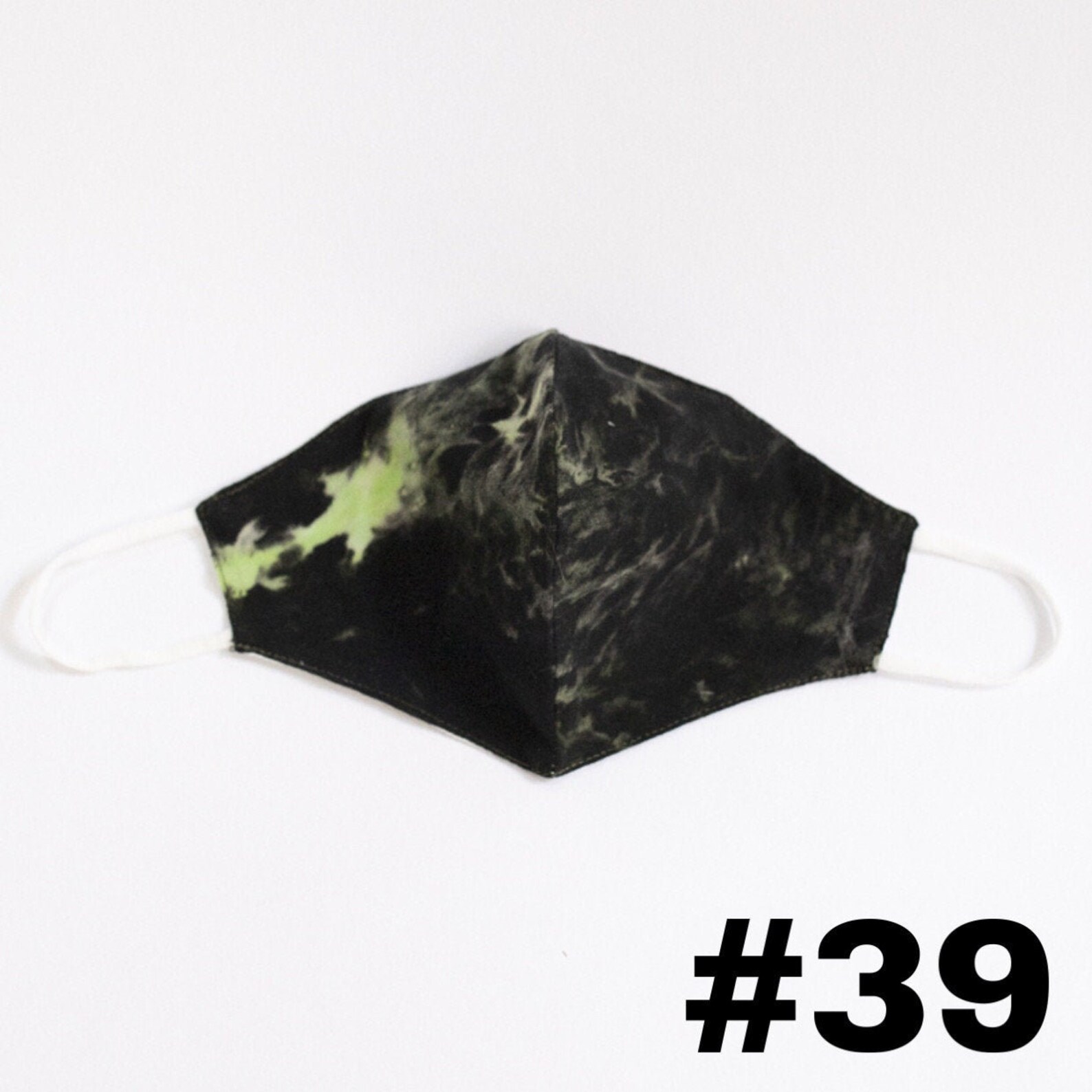 Neon Yellow Mask With Nose Wire Black Tie Dye Cotton Reusable - Etsy