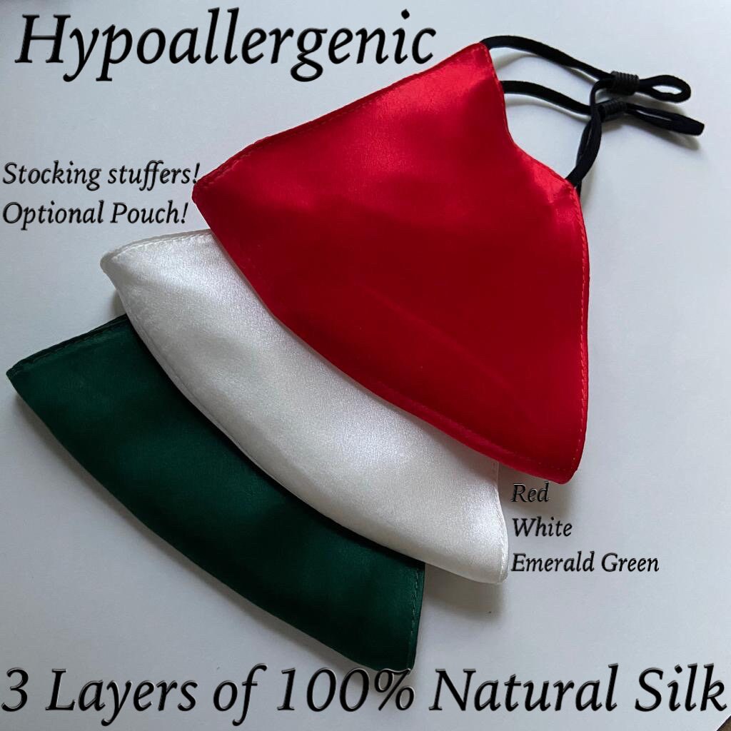 100% Silk Mask Silk Face Mask 3 Layer Satin Face Mask - Etsy