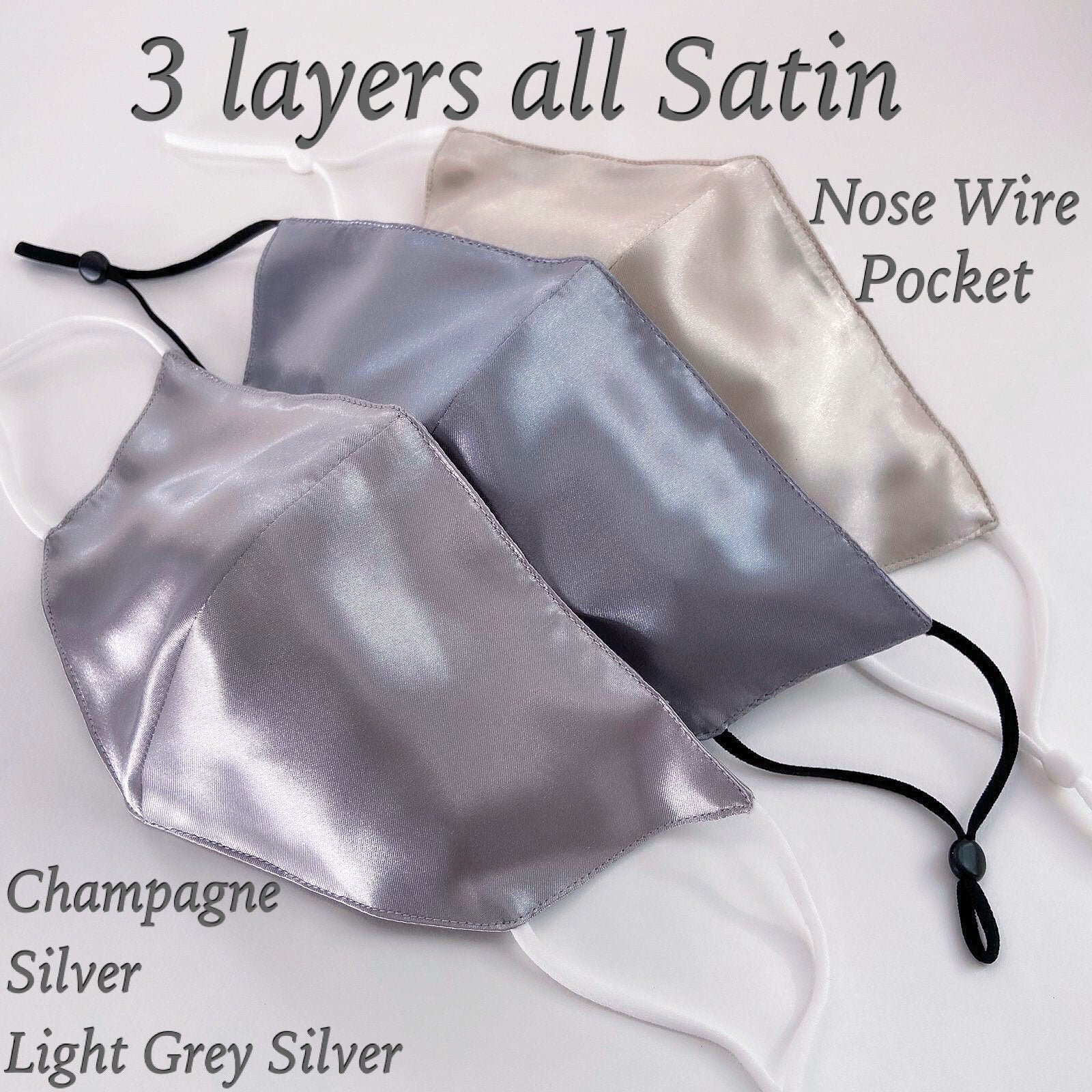 Light Pink satin Mask Pink Wedding Mask fitted satin face mask | Etsy