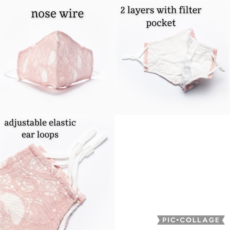 FORMAL FACE MASK Lace Face Mask Blush Mask Nose Wire Elegant - Etsy