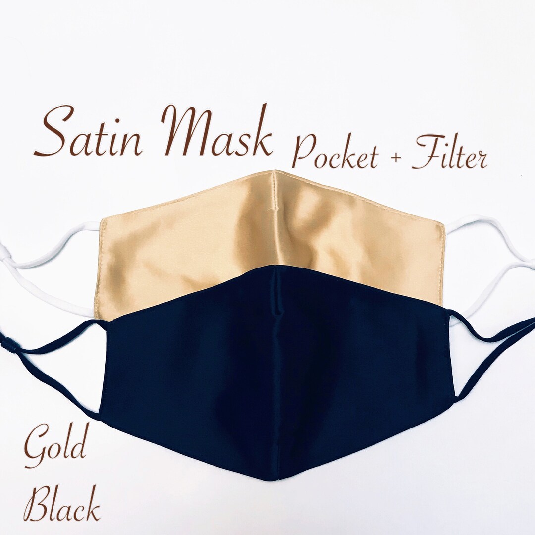 Gold Satin Masks Wedding Mask Satin Face Masks Gold Bridesmaid Mask 2 ...