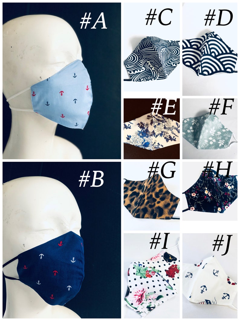 Petite Face Mask Asymmetric Pattern Mask Women Face Mask Made in USA 2 ...