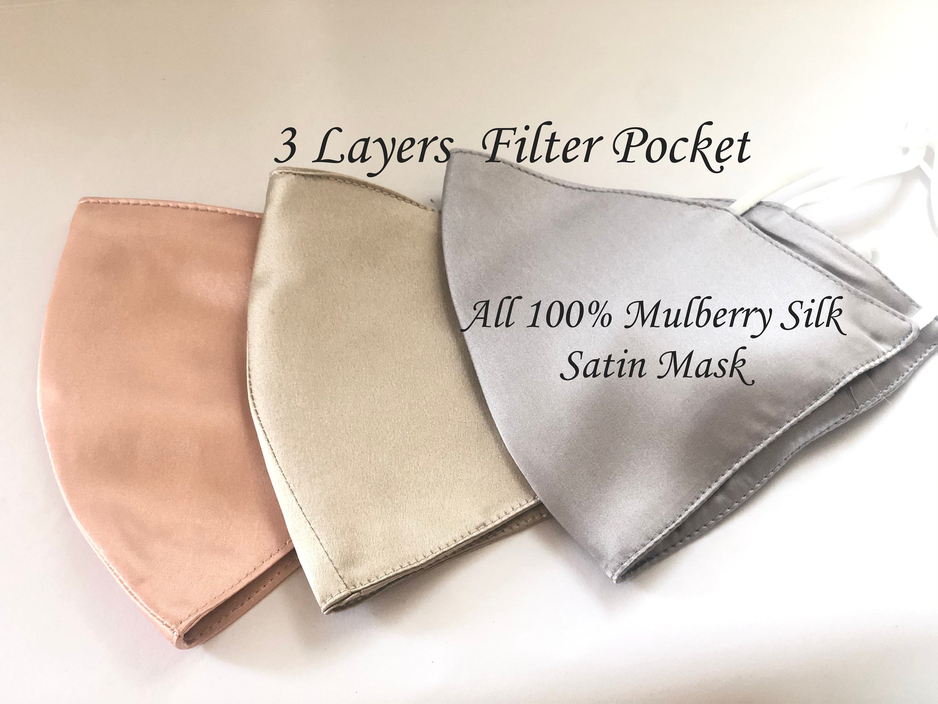 100% Silk Mask Silk Face Mask 3 Layer Satin Face Mask - Etsy