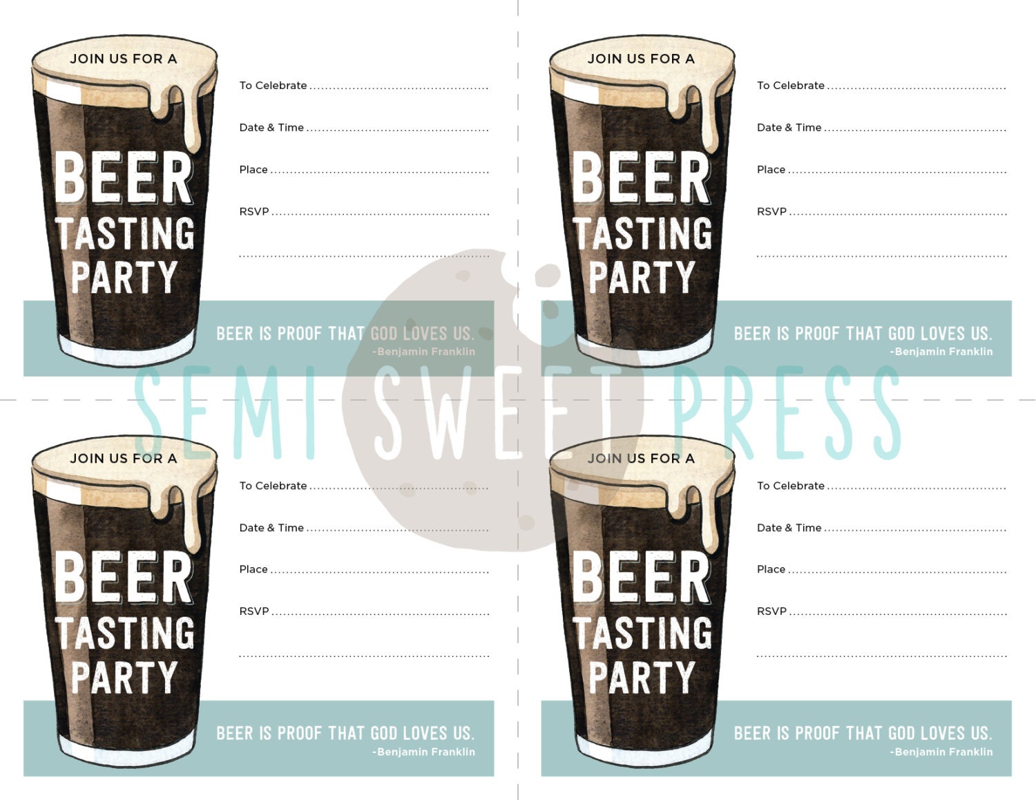 Printable Beer Tasting Invitations - Etsy