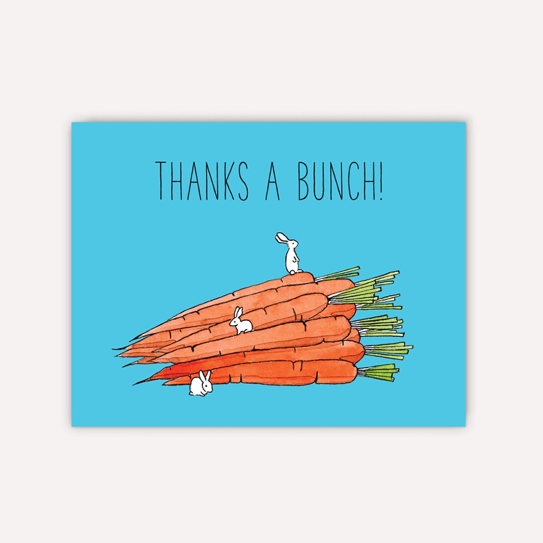 Carrots and Rabbits Thank You Card - Etsy