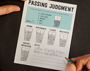 Beer Tasting Party Game Score Card Instant Printable Download 6 ...