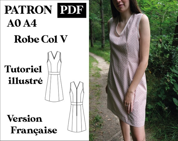 Patron PDF robe chasuble à col V patron de robe patron de - Etsy France