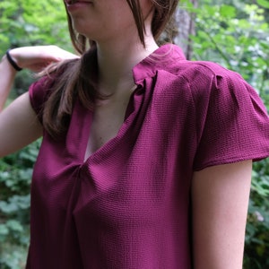 Viscose Crepe Dress Sewing Pattern, Straight Dress With Raglan Sleeves ...