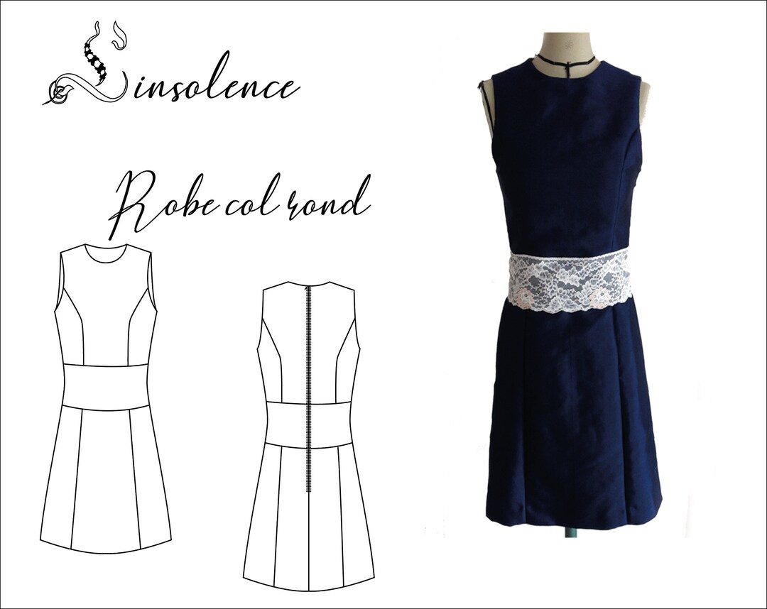 PDF Round Collar Dress Pattern - Etsy Ireland