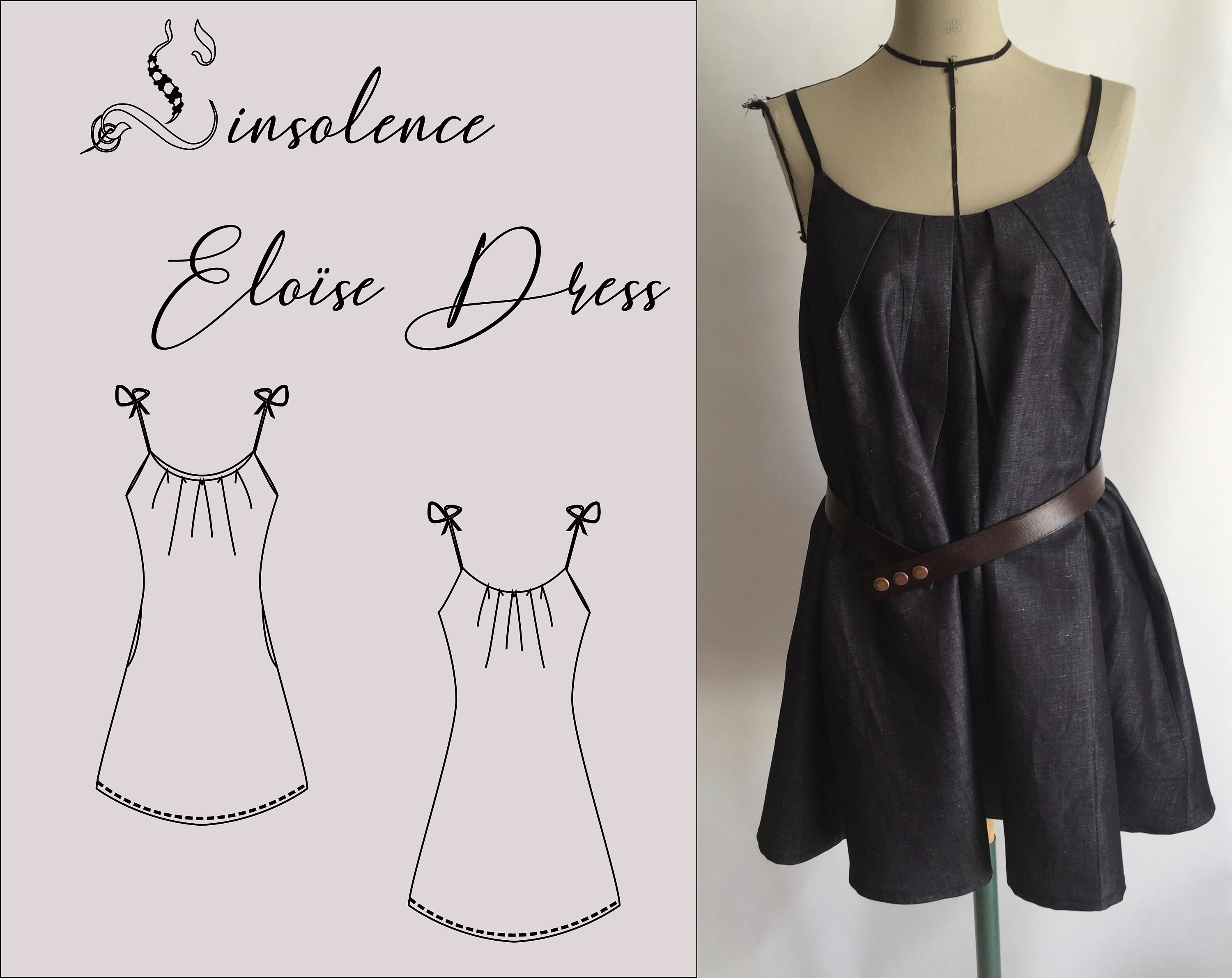 PDF Sewing Pattern Eloise Dress, Strap Dress Pattern, Slip Dress ...