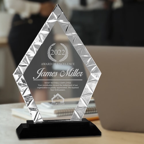 Personalized Glass Award employee Retirement Appreciation - Etsy