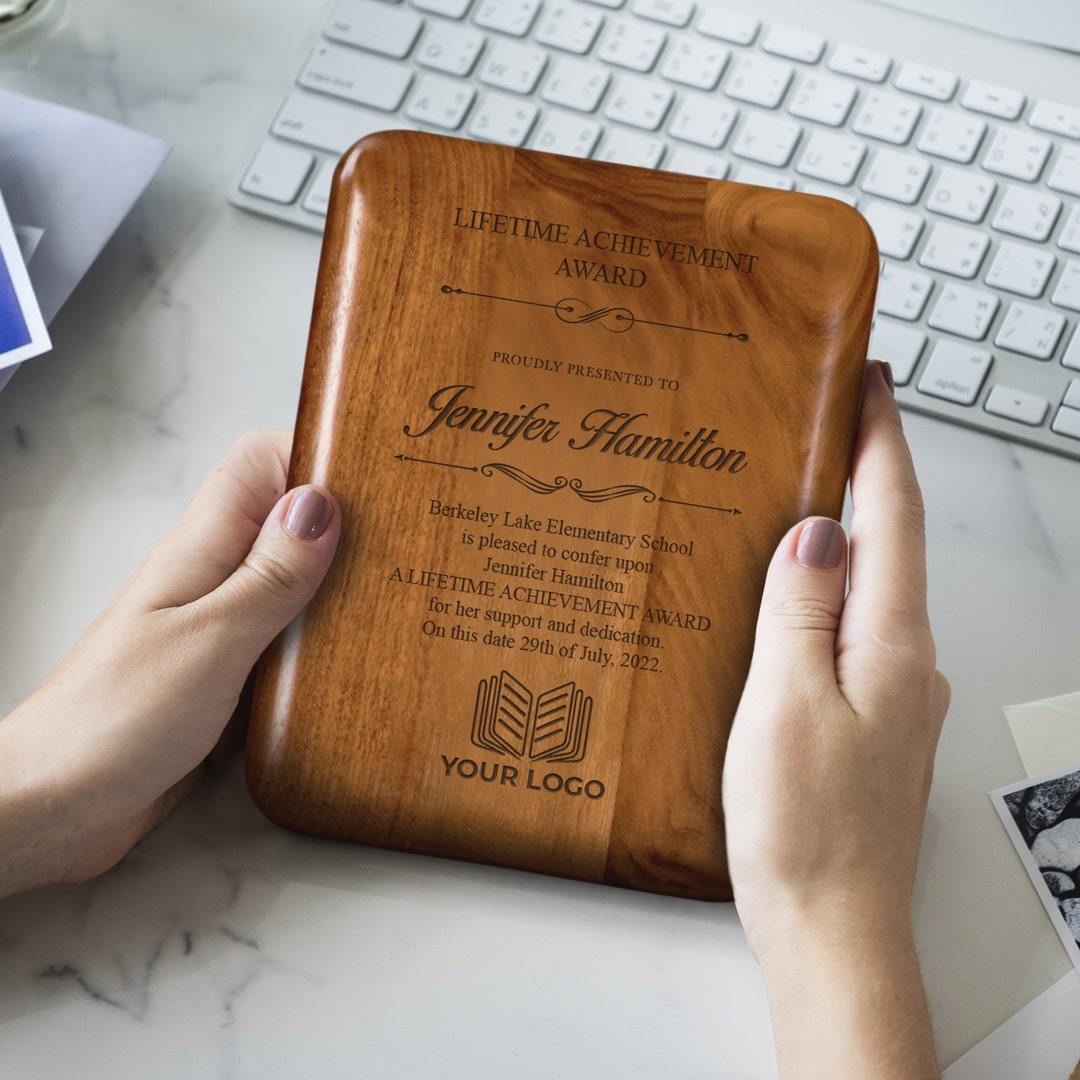 Custom Walnut Wood Plaque: Corporate Award, Recognition Plaque - Etsy