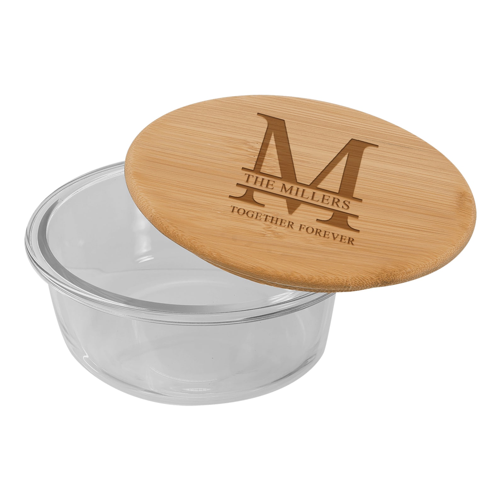 Personalized Glass Container With Bamboo Lid - Etsy