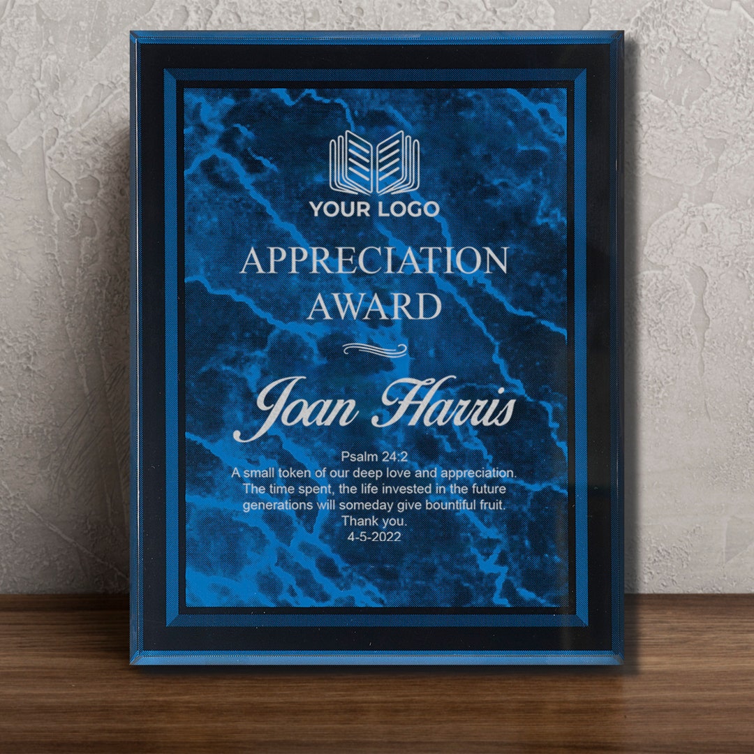 Personalized Marble Border Acrylic Plaque, Employee Award, Award for ...