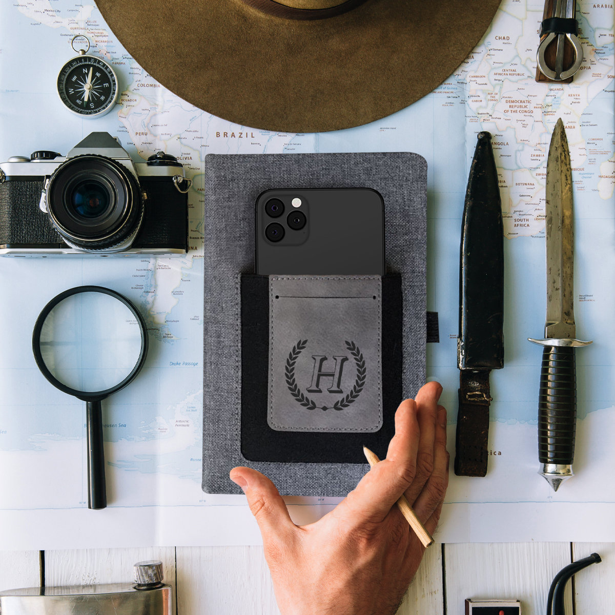 Personalized Canvas Journal with Cellphone Pouch and Card - Etsy.de