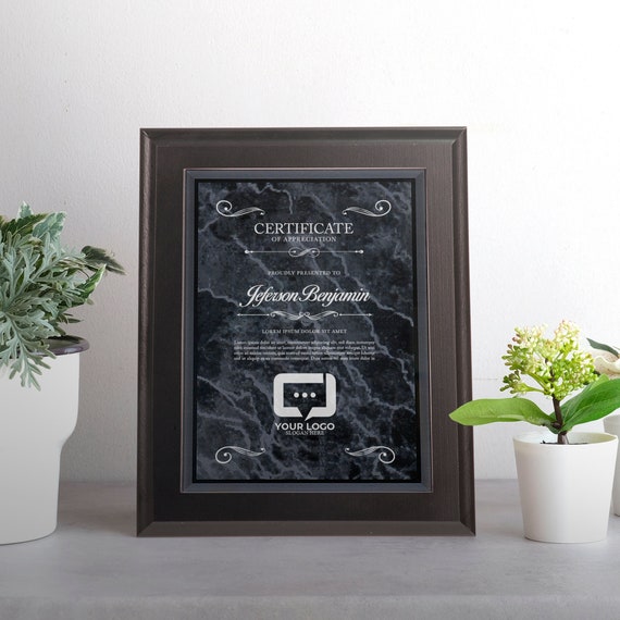 Acrylic Plaque With Marble Finish Plate Custom Wood Plaque - Etsy