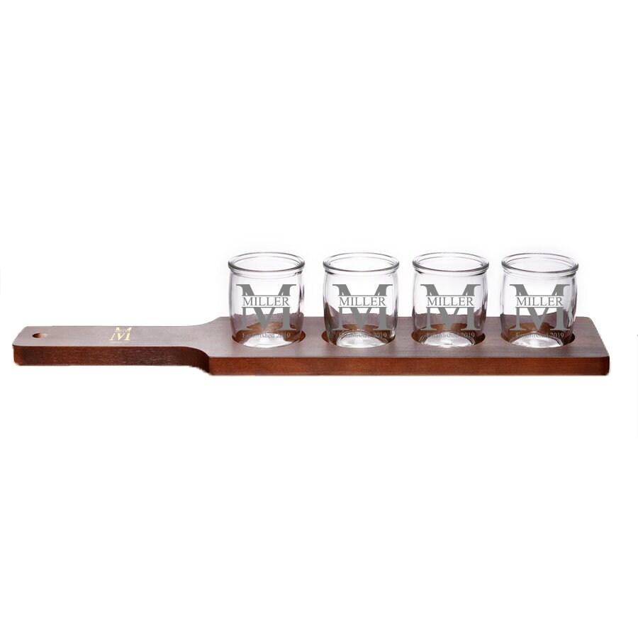 Personalized Sampler Paddle & Four 4oz Tasting Glasses - Etsy
