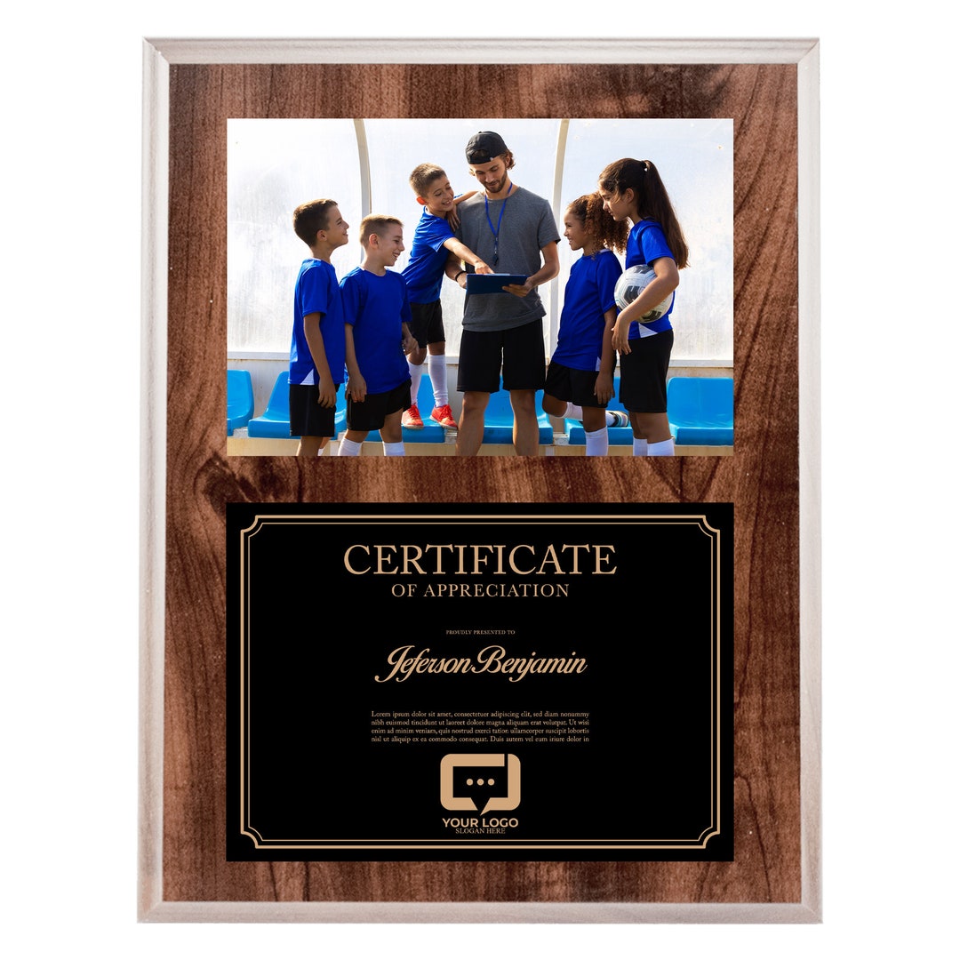 Personalized Cherry Finish Photo Plaque | Custom Wood Plaque ...