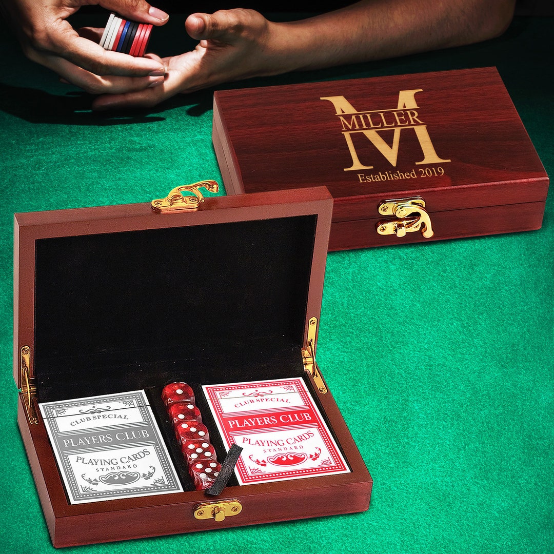 Personalized Monogram Card and Dice Set - Etsy