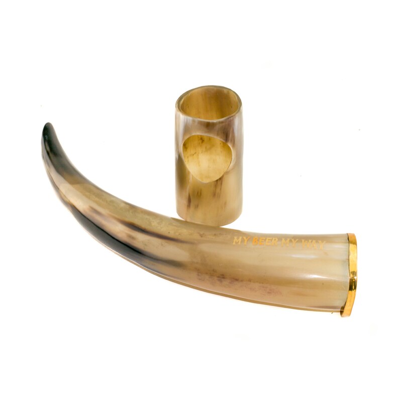Personalized Handcrafted Authentic Viking Drinking Horn - Medieval ...
