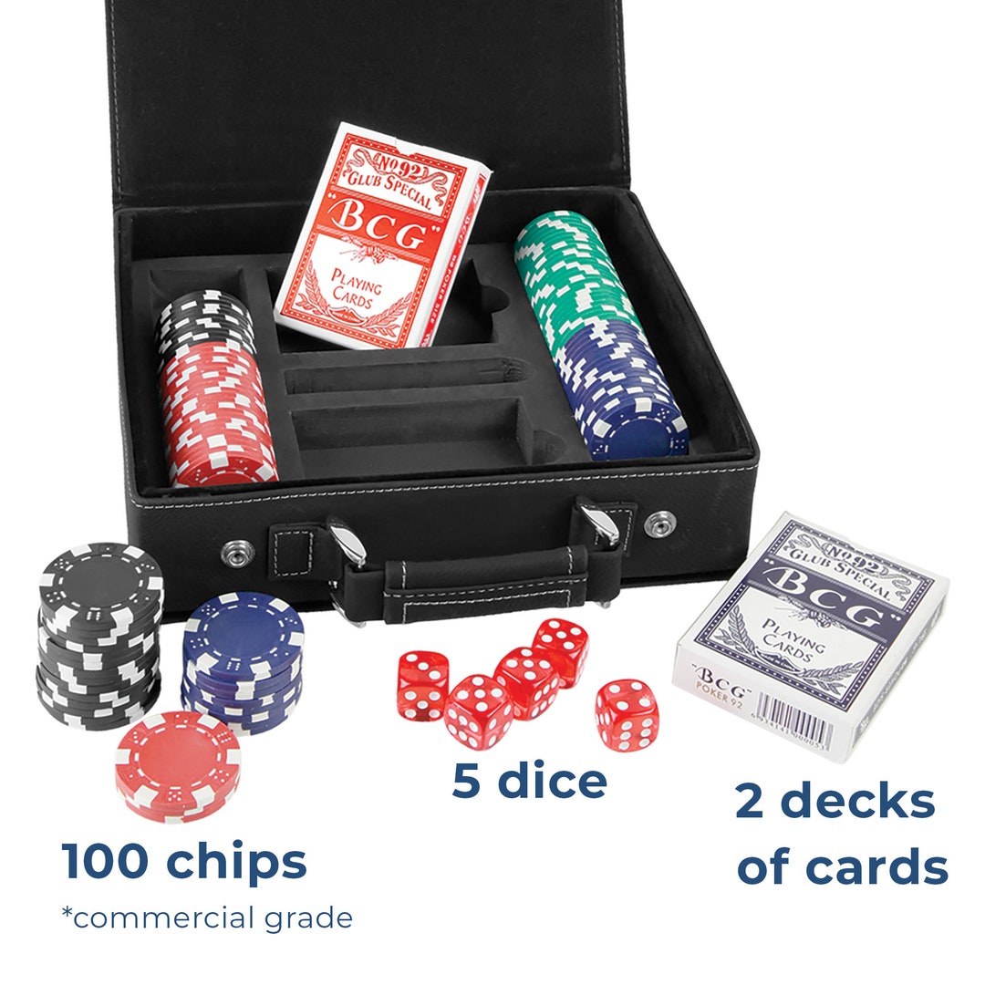Personalized Leatherette Poker Chip Set | Casino - Etsy