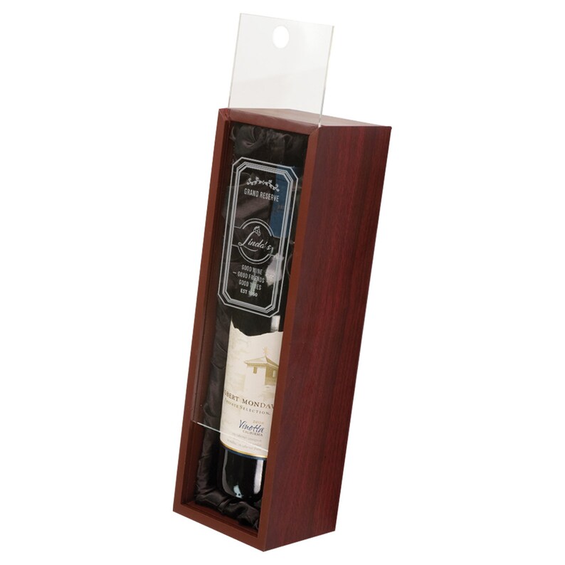 Personalized laurel Seal Rosewood Wine Box With Clear Lid - Etsy