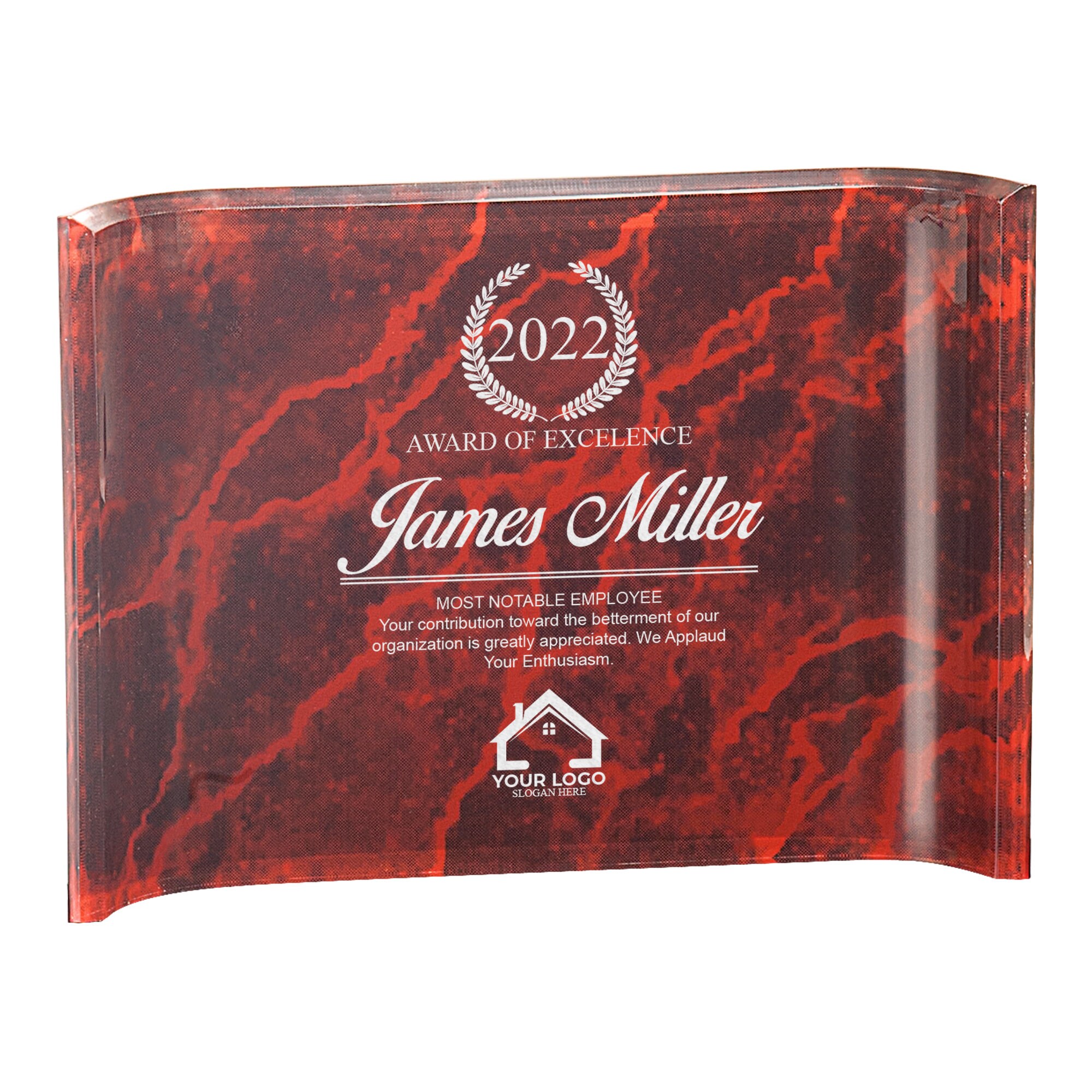 Personalized Marble Acrylic Crescent Award: Custom Laser Engraved ...
