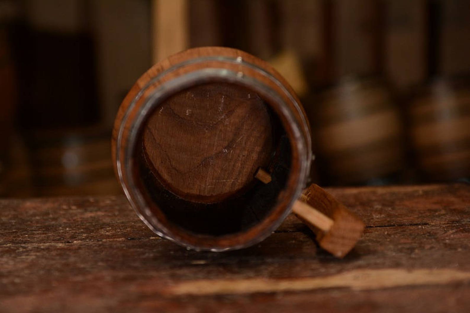 Personalized Custom Wood Oak Barrel Mug 1 Liter Raw Wood | Etsy