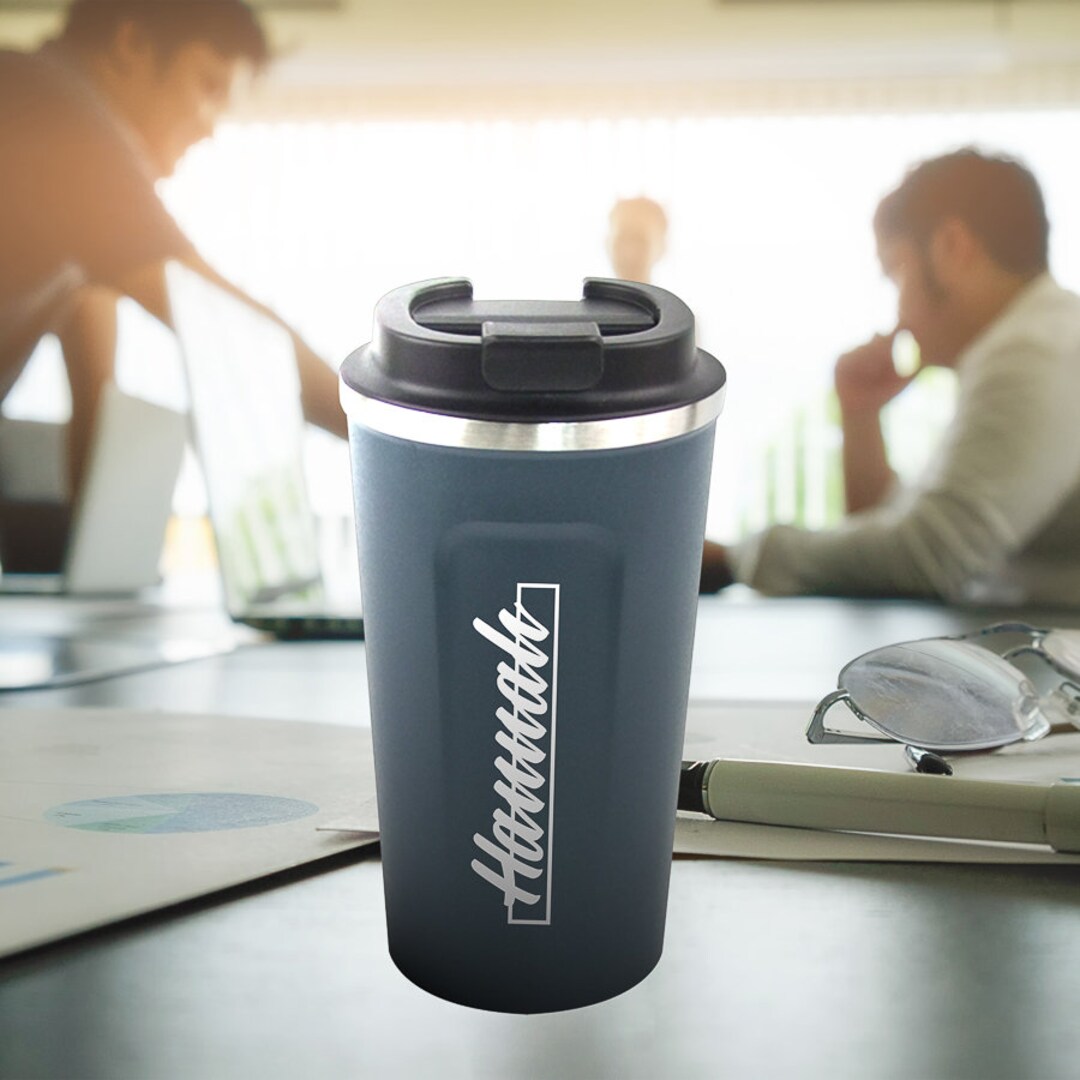 Personalized Stainless Steel Travel Coffee Mug - Box Design - Etsy