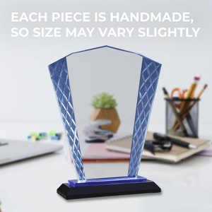 Personalized Fan Glass Award: Custom Laser Engraved Crystal Award (8 X ...