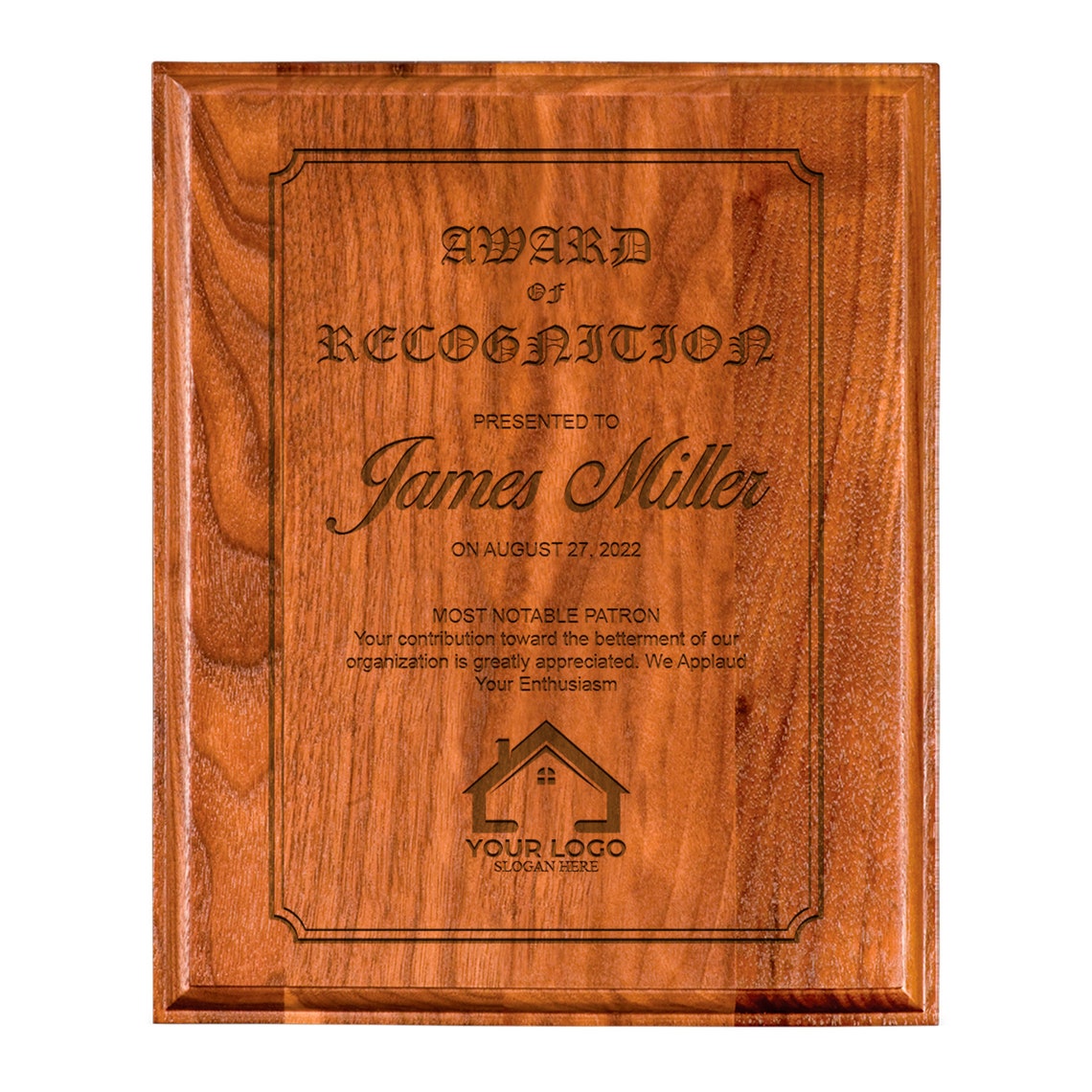 Personalized Step-edge Genuine Walnut Plaque Custom Wood - Etsy