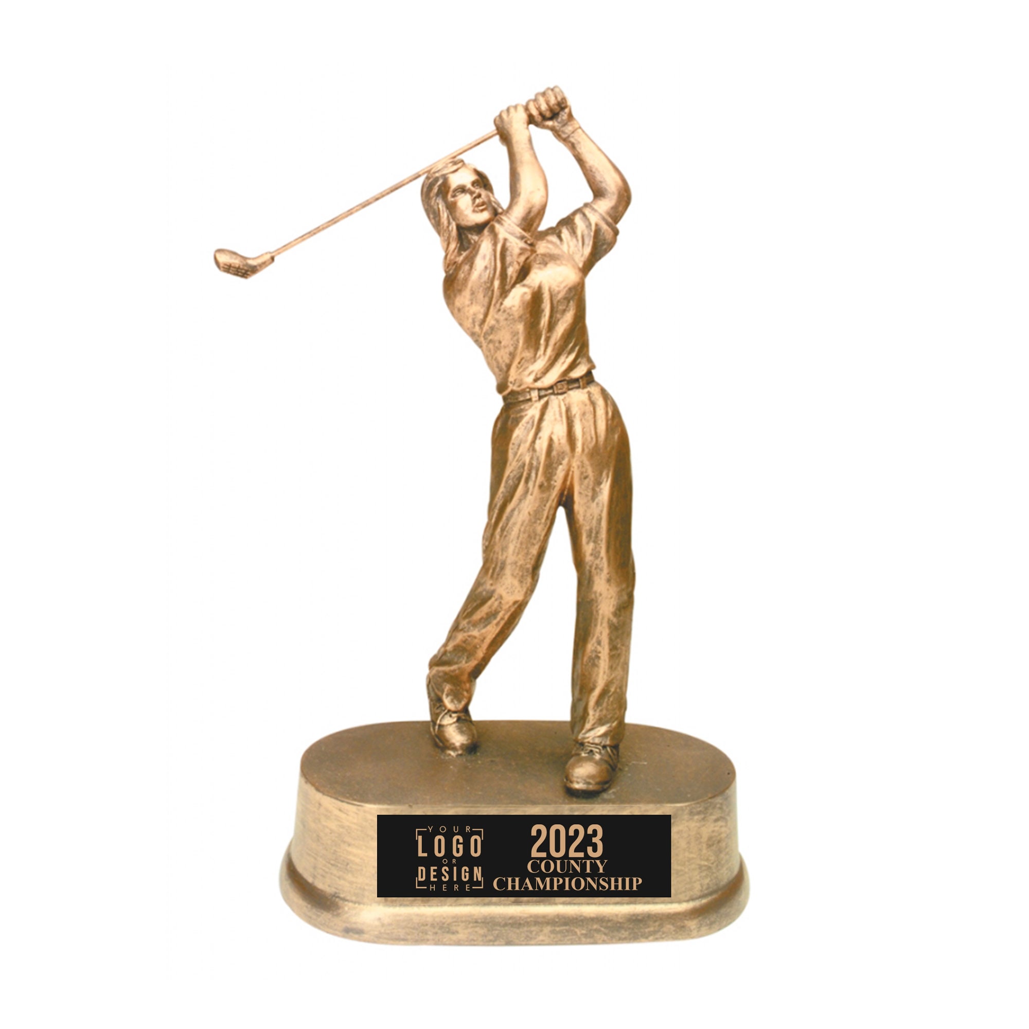 Custom Golf Trophy: Vintage Bronze Finish, Personalized Corporate Award ...
