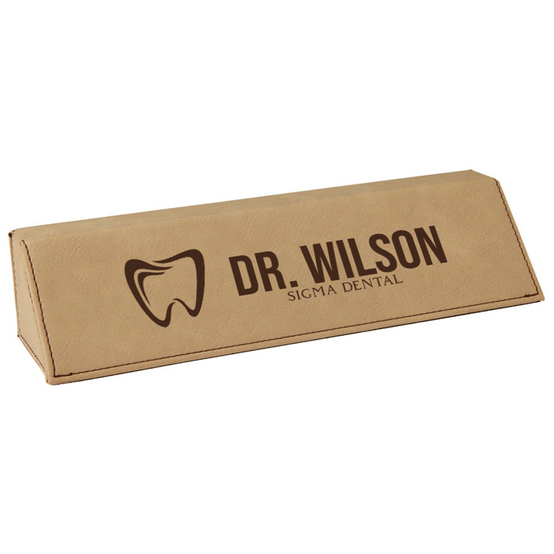 Personalized Leatherette Small Dental Desk Name Plate - Etsy