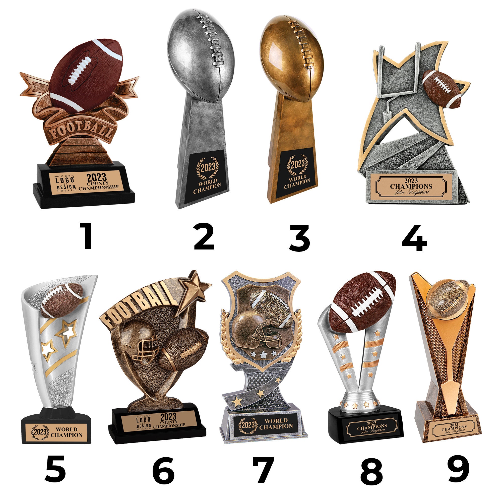Custom Football Trophy: Personalized Sports Award - Etsy