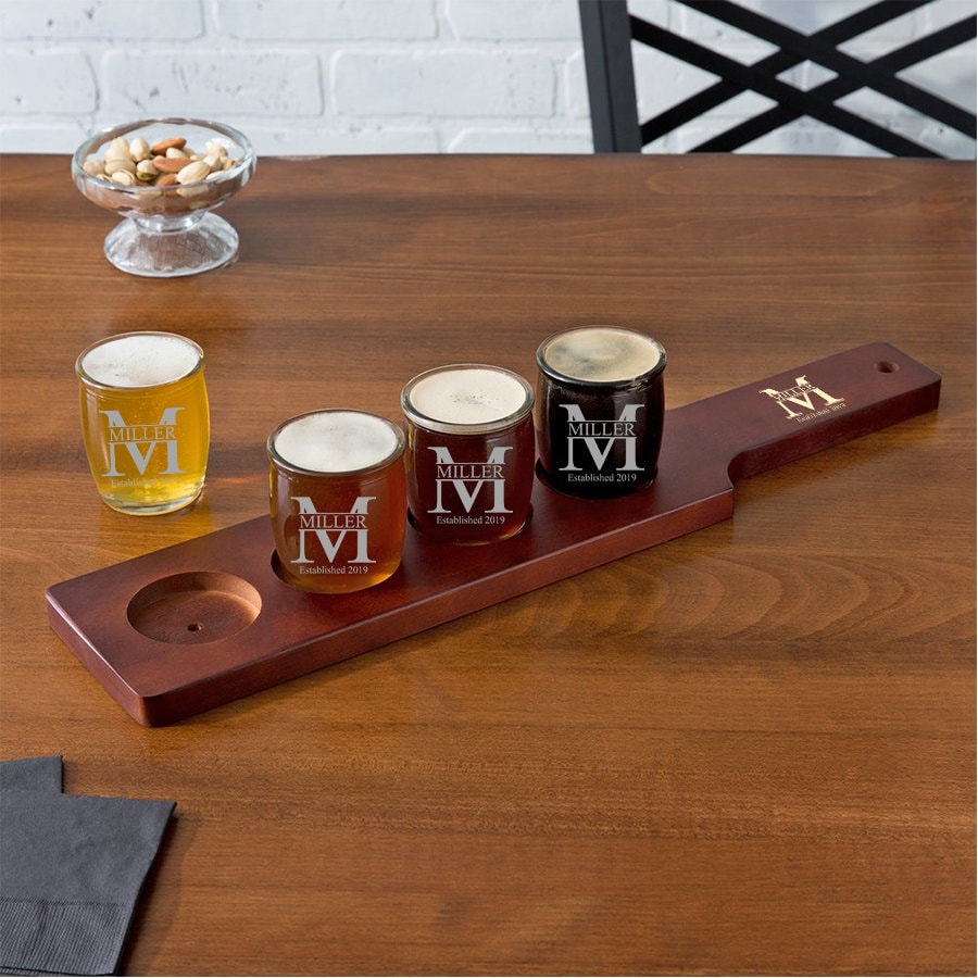 Personalized Sampler Paddle & Four 4oz Tasting Glasses - Etsy