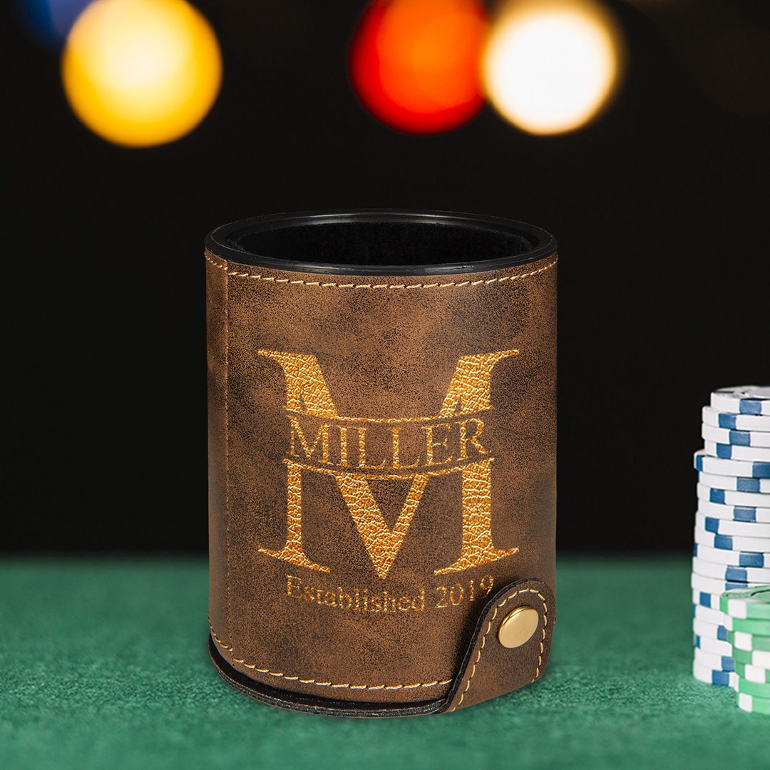 Personalized Monogram Leatherette Dice Cup - Etsy