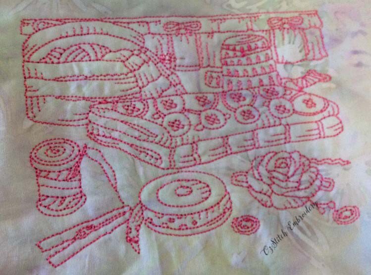 Antique Sewing Machine Set 1-4 Redwork Embroidery Designs. INSTANT ...