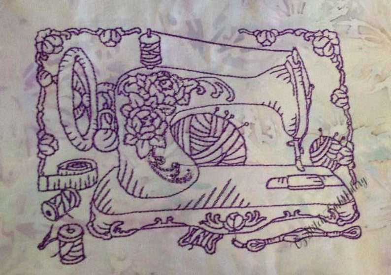 Antique Sewing Machine Set 1-4 Redwork Embroidery Designs. INSTANT ...