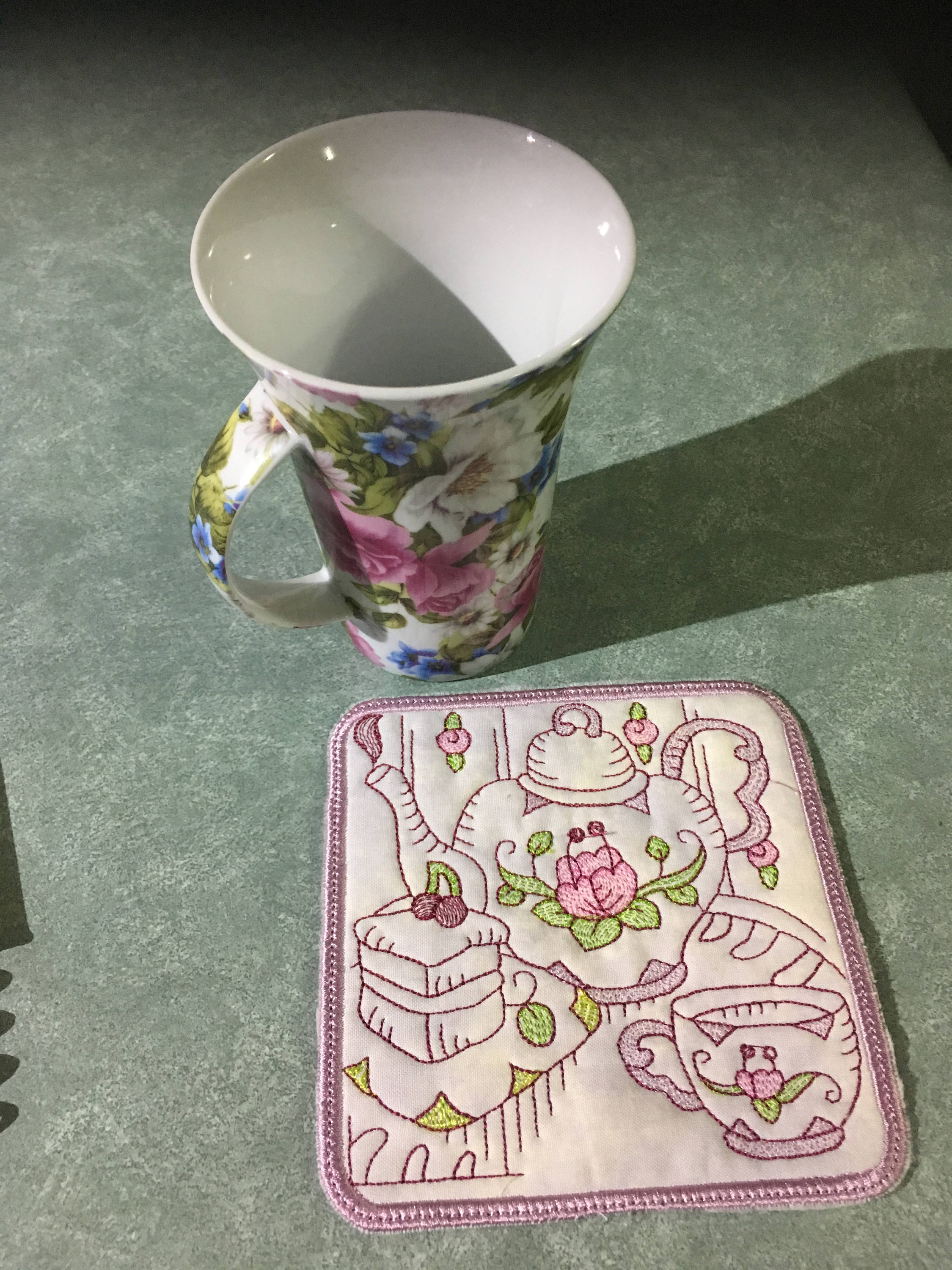 ITH Tea Time Coaster no 1 . instant Download Machine Embroidery Design - Etsy