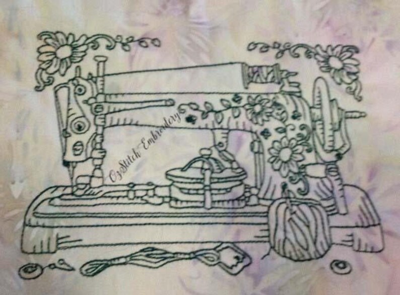 Antique Sewing Machine Set 1-4 Redwork Embroidery Designs. INSTANT ...