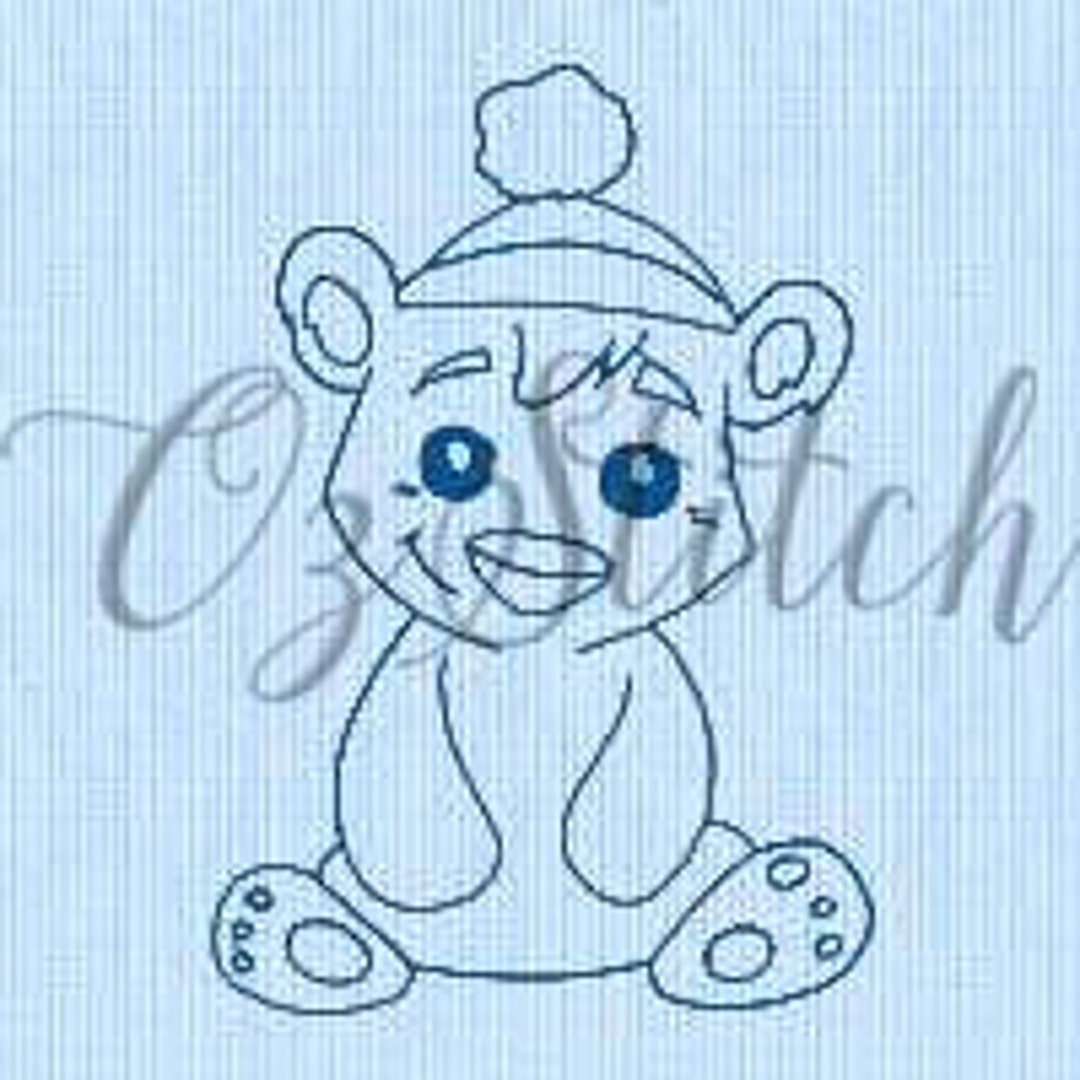 Redwork Baby Animal panel 10 Sweet Bear Quilt Machine Embroidery ...