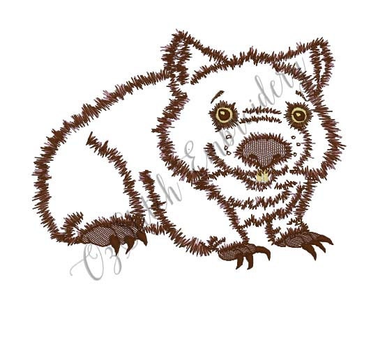Australian Wombat Machine Embroidery Design. Instantly Downloadable. - Etsy