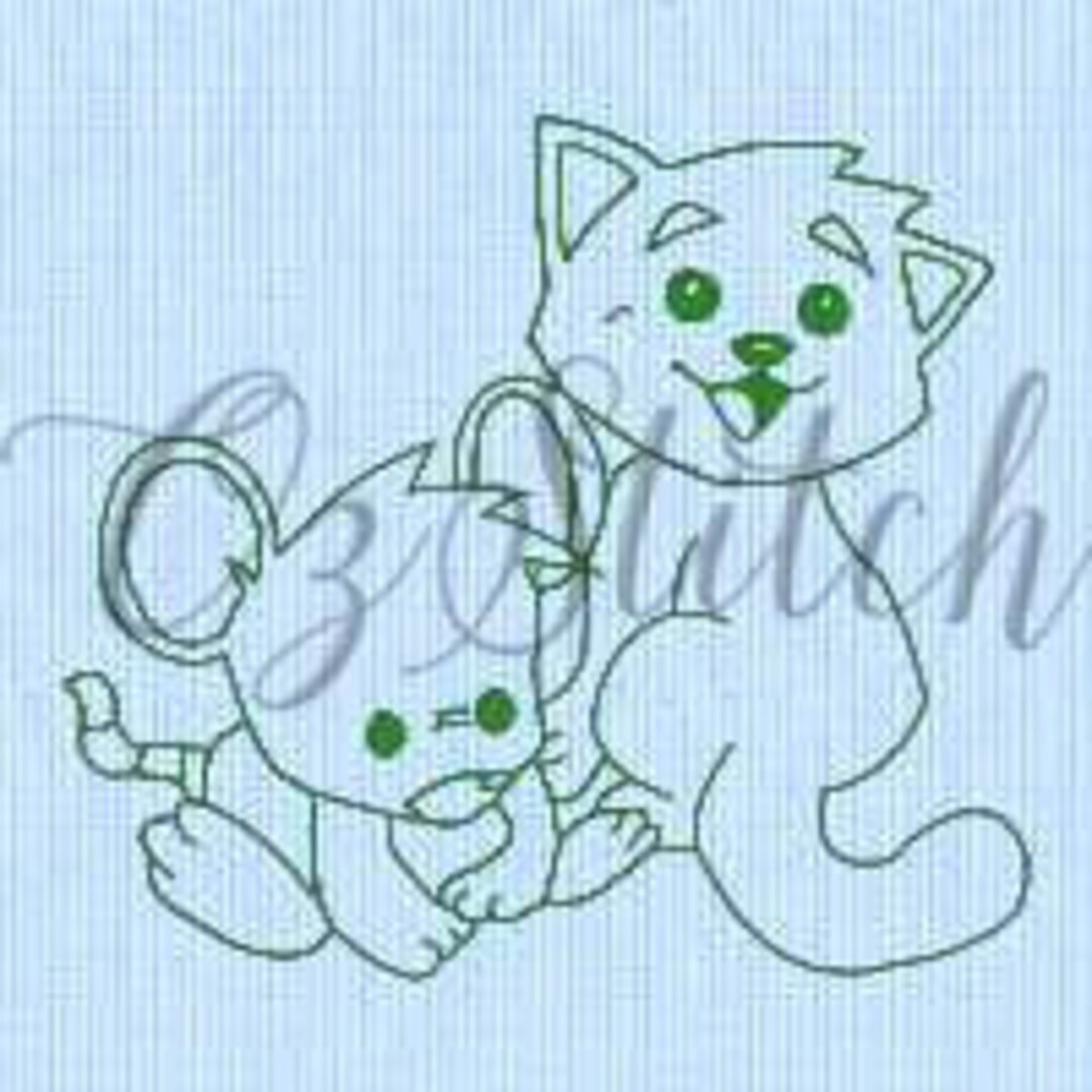 Redwork Baby Animal panel 6 Two Babies Quilt Machine Embroidery Designs ...