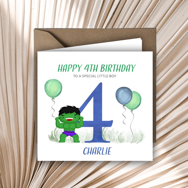 Personalised Hulk Birthday Card - Etsy