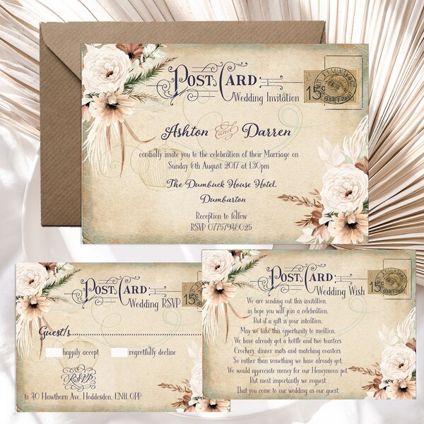 Mocha Wedding Invitations - Etsy