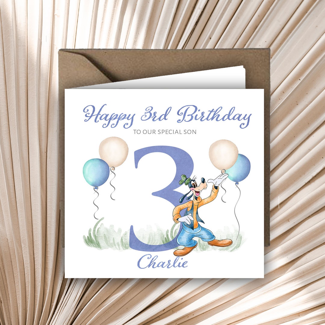 Personalised Printed 1st 2nd 3rd Birthday Card Goofy Any Age Daughter ...