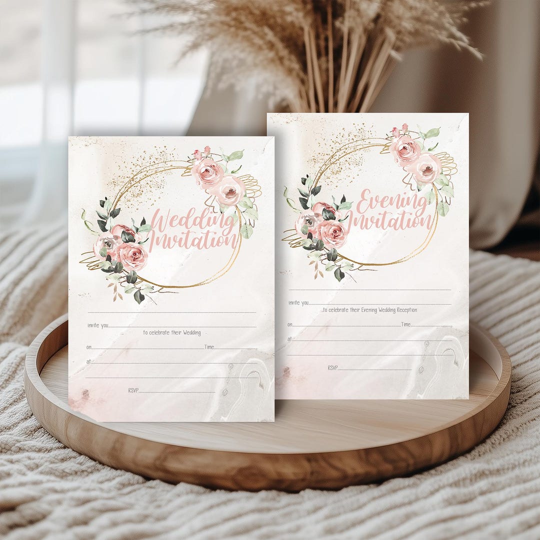 Wedding Invitation Packs Blank Wedding Invitations With Envelopes, Rose ...