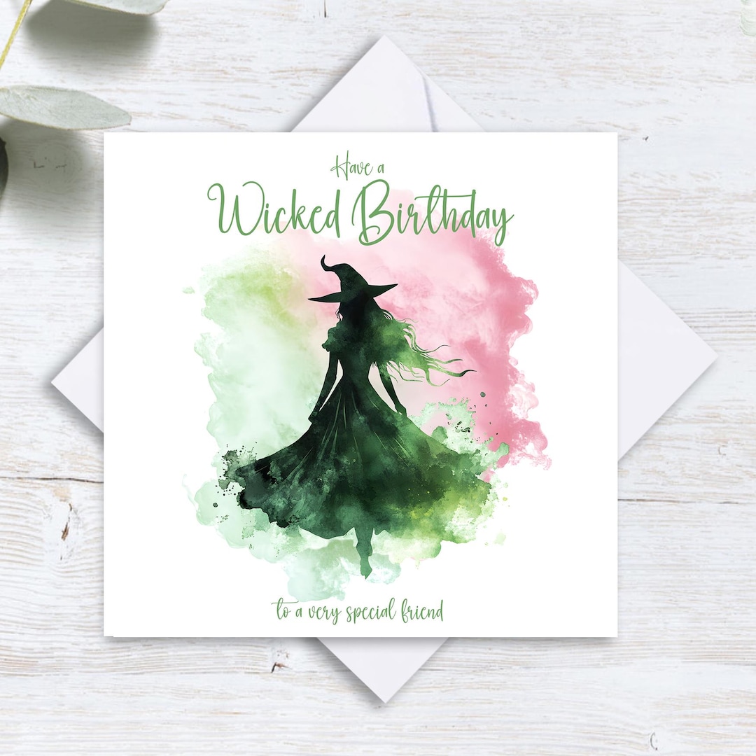 Personalised Wicked Elphaba Birthday Card - Name on Card - Any Age ...