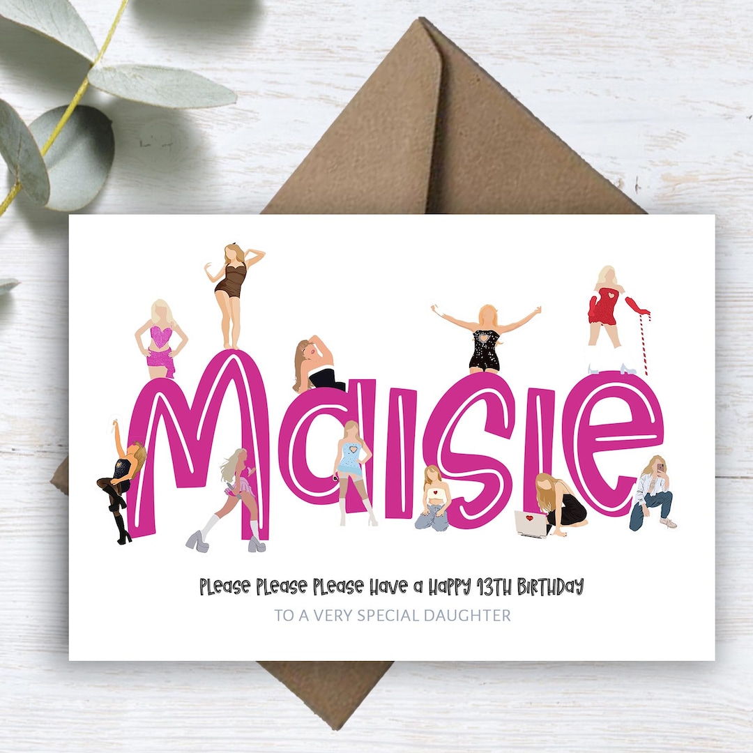Personalised Sabrina Carpenter Birthday Card - Name on Card - Any Age ...
